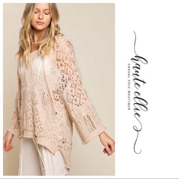 Haute Ellie | Sweaters | My Bohemian Hearthooded Loose Knit Sweater ...